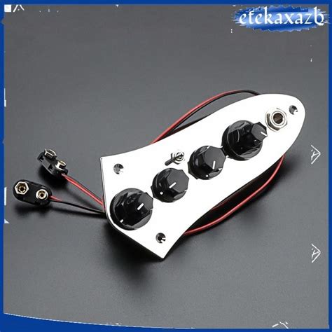 Etekaxazb Guitar Bass Control Plate Metal Direct Replaces With Knobs Pots Switch Control Plate