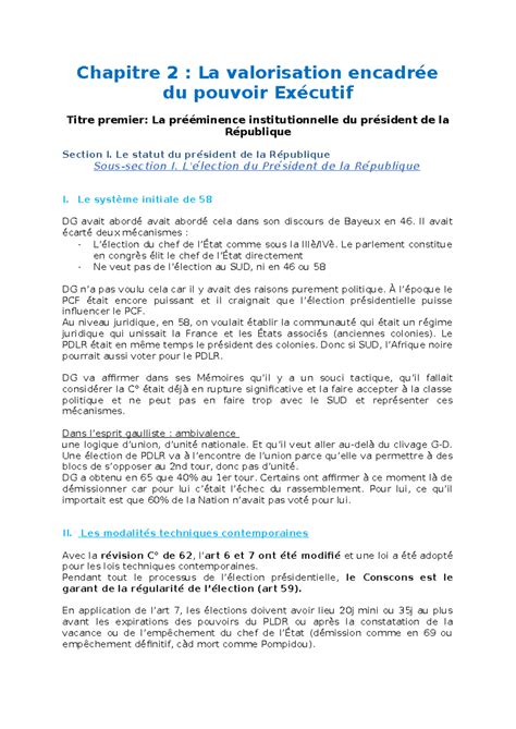 Chap 2 Cours Droit Constitutionnel Chapitre 2 La Valorisation