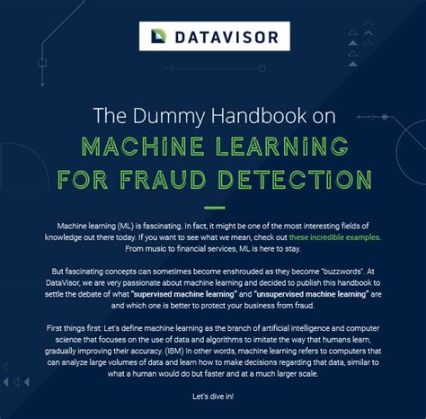 the dummy handbook on machine learning for fraud detection infob2b