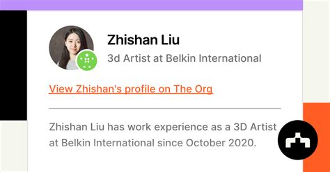 Zhishan Liu 3d Artist At Belkin International The Org