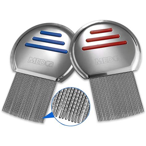 Lice Comb Pack Of 2 Stainless Steel Professional Lice Combs And