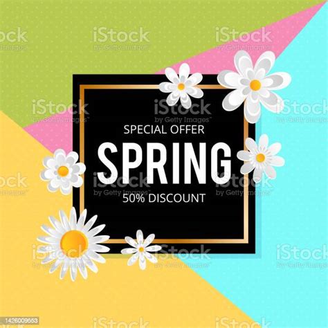 아름 다운 화려한 꽃과 봄 판매 배경입니다 벡터 일러스트 레이 션 Templatebannerswallpaperflyers 초대장 포스터 브로셔 쿠폰 할인 0명에 대한 스톡