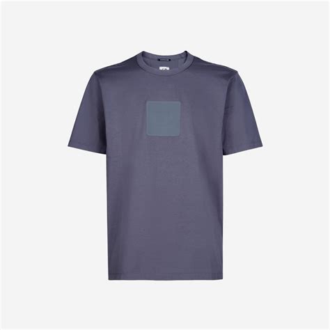 Cp 컴퍼니 메트로폴리스 시리즈 머서라이즈드 저지 로고 배지 티셔츠 옴브레 블루 23ss Cp Company
