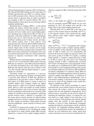 Estimating Design Effect And Calculating Sample Size For Respondent
