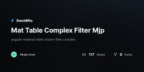 mat table complex filter mjp stackblitz