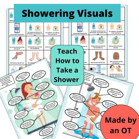 Showering Visuals To Teach How To Take A Shower Etsy