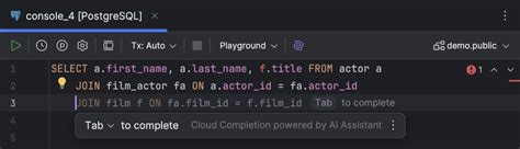 Datagrip 20252 Database Object Context In The Ai Chat Introspection By Levels For Postgresql