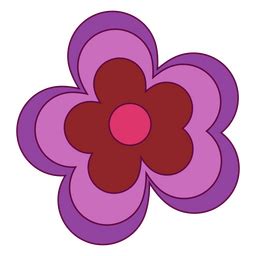 Diseño PNG Y SVG De Trazo De Color Flower Power Para Camisetas