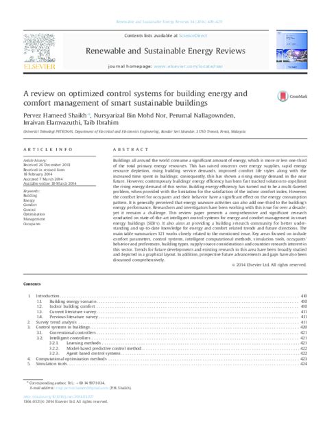 Pdf A Review On Optimized Control Systems For Building Energy And