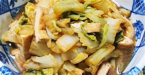 白菜と油揚げの炒め煮 By 三つ葉つくし 【クックパッド】 簡単おいしいみんなのレシピが369万品