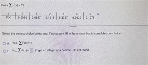 Solved Does P X Select The Correct Choice Below And Chegg Com