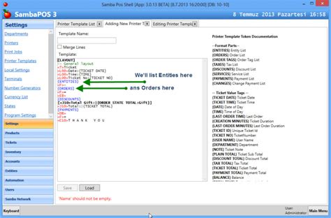 Creating Printer Templates Sambapos V3