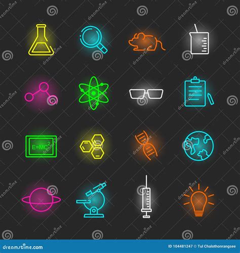 Science Neon Icon Set Stock Vector Illustration Of Idea 104481247