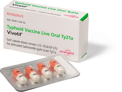 Vivotif Live Typhoid Vaccine Administered Orally