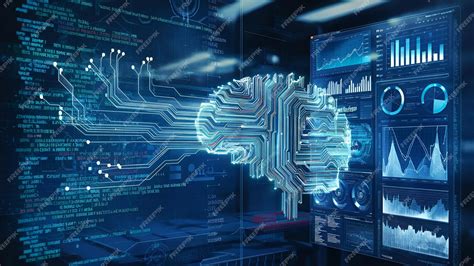 premium photo aipowered data analysis and machine learning coding with digital brains in
