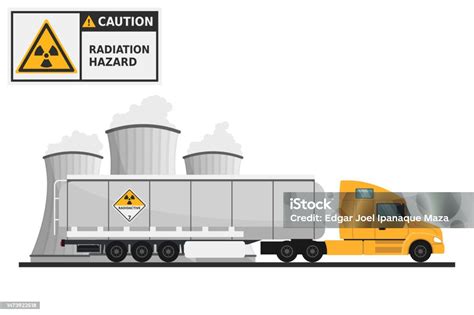 방사성 폐기물 수송용 탱크 트레일러 방사성 폐기물 관리 경고 방사성 물질 직장에서의 산업 안전 및 산업 보건 독성 폐기물에 대한 스톡 벡터 아트 및 기타 이미지 Istock