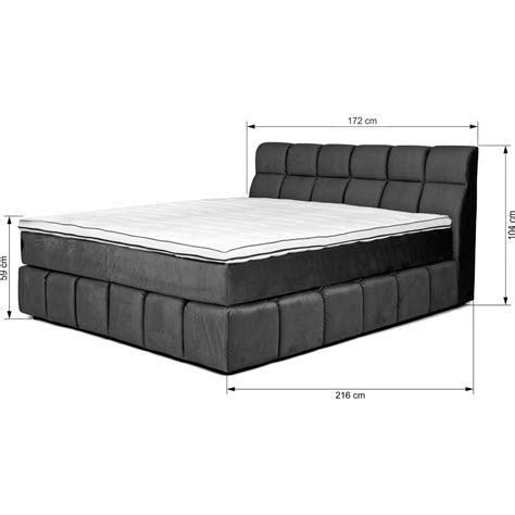 Lit Boxspring Downtown Tissu Velvet Noir Ottos