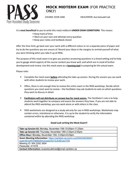 Ecor 1048 Ab Mock Midterm It Is Most Beneficial To You To Write This Mock Midterm Under Exam