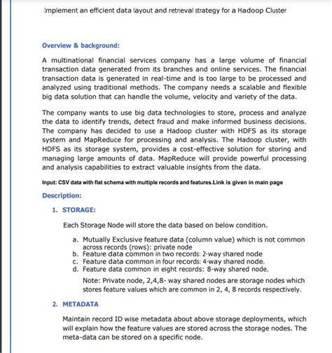 Solved Implement An Efficient Data Layout And Retrieval
