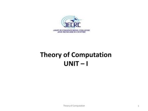 Toc 1 Introduction To Theory Of Computation Ppt