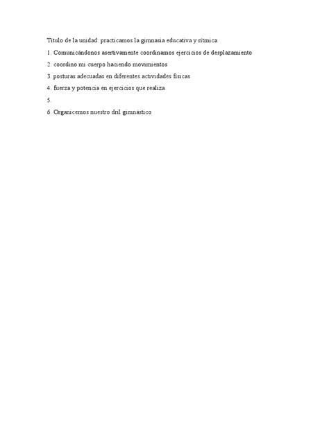 Título De La Unidad Pdf
