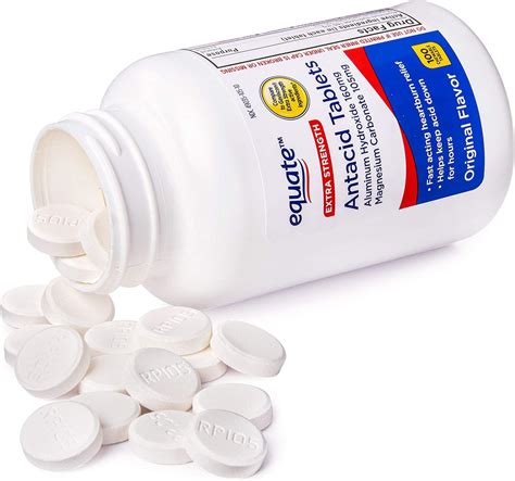 Equate Extra Strength Chewable Antacid Tablets 100 Original Flavor