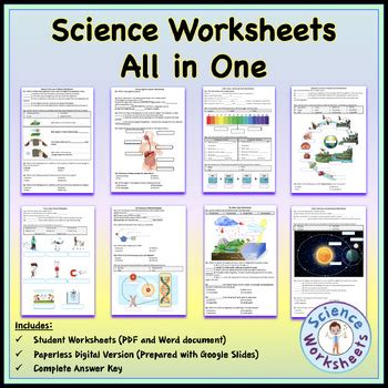 Science Worksheets Teachers Pay Teachers