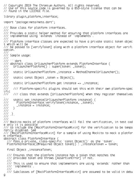 Plugin Platform Interface Dart Pdf Method Computer Programming Inheritance Object