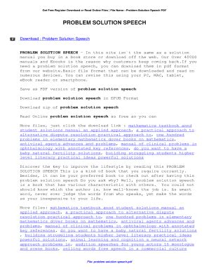 Fillable Online Problem Solution Speech Insane Custom Cycles Fax Email Print PdfFiller