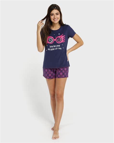 Riachuelo Pijama Short Doll Curto Luna Harry Potter Azul