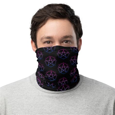 Bisexual Pentacle Bandana Face Mask Bi Pride Flag Colors Etsy