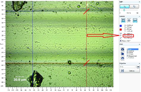 Measurement Of The Scratch Width Using An Optical Microscope Material 2a Download Scientific
