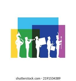 Colorful Marching Band Parade Logo Entertaiment Stock Vector Royalty Free