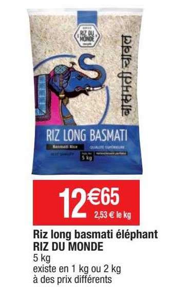 Promo Riz Long Basmati éléphant Riz Du Monde chez Cora iCatalogue fr