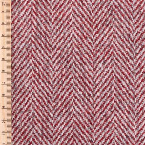 Red And Grey Herringbone Tweed Woven In Scotland Skye Weavers