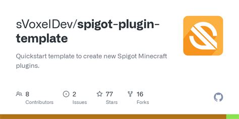 Github Svoxeldev Spigot Plugin Template Quickstart Template To Create New Spigot Minecraft