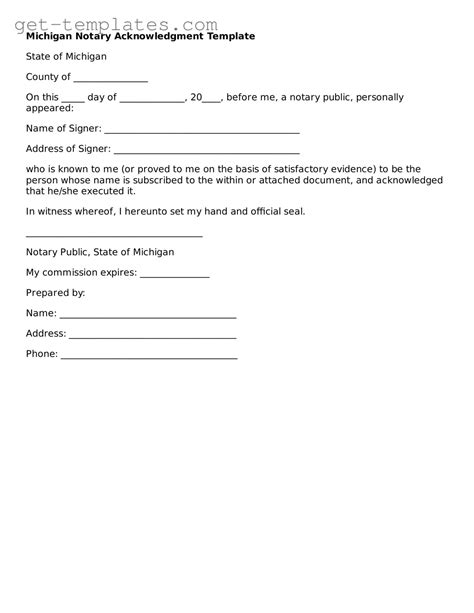 Make A Valid Michigan Notary Acknowledgement Using Our Printable Template
