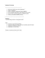 Chapter Database Processing Pdf Database Processing Why Do You Need To