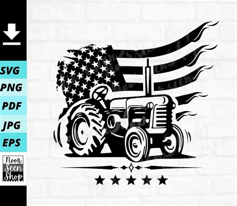 Usa Farm Tractor Svg American Flag Patriotic Usa Farm Tractor Svg Us