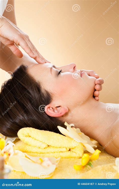 Woman Receiving Head Massage In Spa Stock Image Image Of Chiropractic