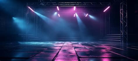 Premium Photo Empty Stage With Spotlights Generative Ai