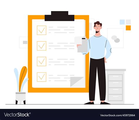 Man With Checklist Royalty Free Vector Image VectorStock