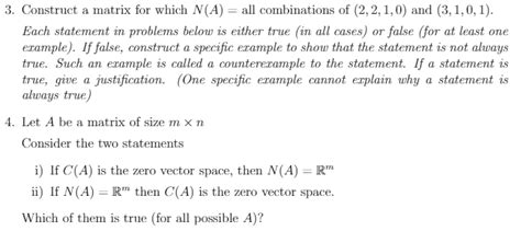 Solved Construct A Matrix For Which N A All Chegg Com