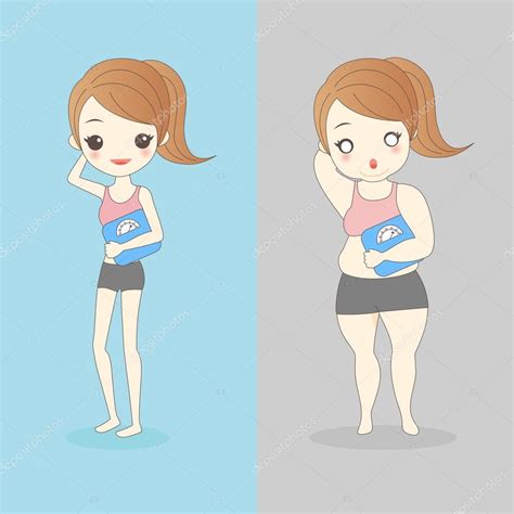 Slim Woman And Fat Woman Stock Illustration By ©etoileark 123164446
