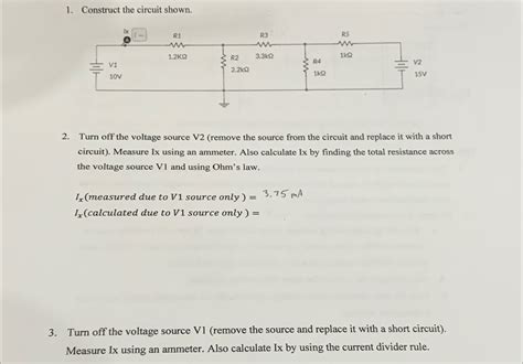 Solved Construct The Circuit Shown Turn Off The Voltage Chegg