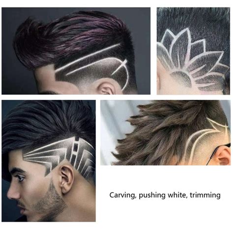 중공 T 자형 세라믹 커터 헤드 Usb 충전 조각 전기 헤어 클리퍼 색상 골드