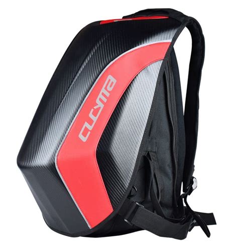 New Reflective Motorcycle Hard Shell Backpack Carbon Fiber Pattern