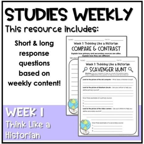 Studies Weekly Week 1 Think Like A Historian Worksheets Welcome To