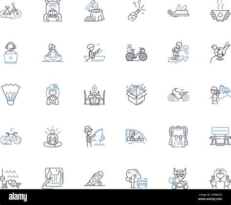 Play Therapy Line Icons Collection Healing Emotions Expressive