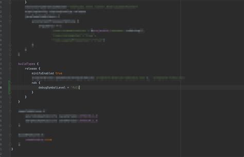 gradle android debugsymbollevel { symbol table full } not working